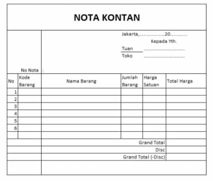 6 Langkah Praktis Membuat Nota Kontan Secara