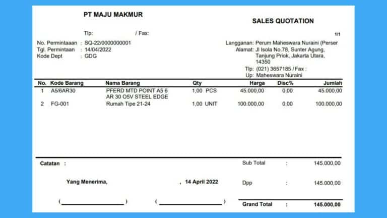Bagaimana Format dan Cara Membuat Quotation?